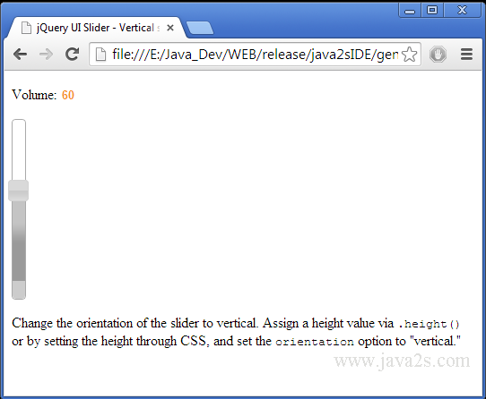 Build JQuery UI Slider Vertical Slider In JavaScript