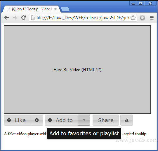 Build Jquery Ui Tooltip Video Player Demo In Javascript
